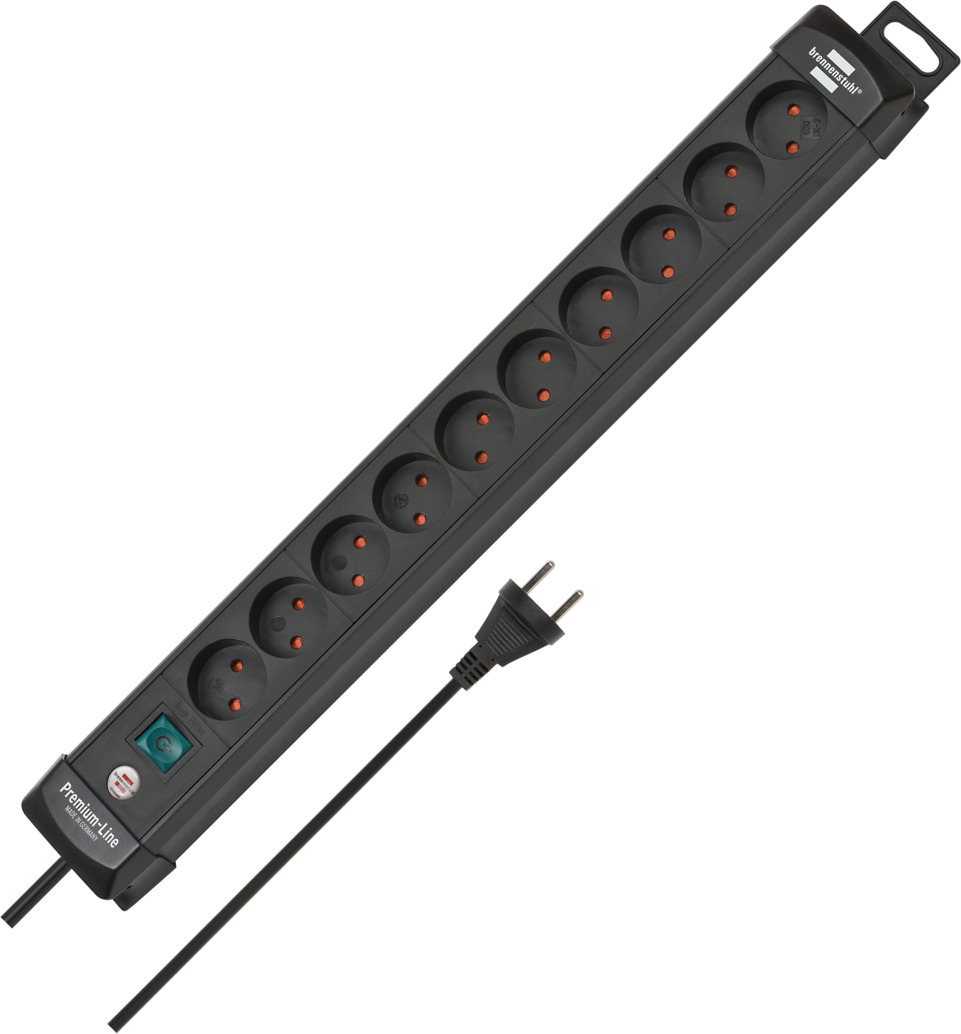 Premium-Line extension lead 10-way black 3m H05VV-F 3G1.5 *DK ...