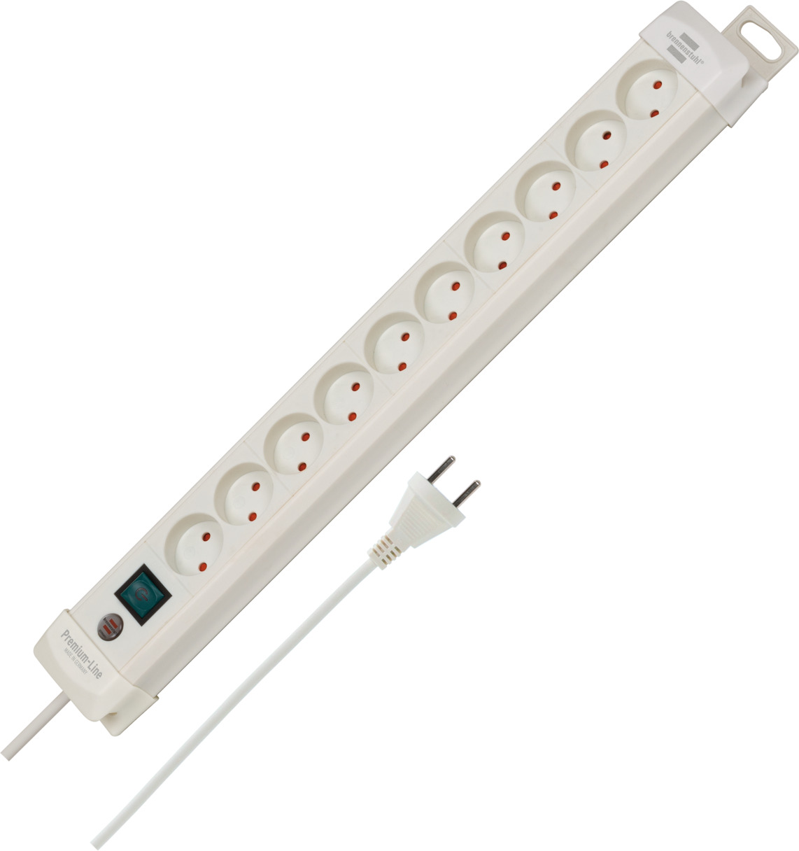 Premium-Line extension lead 10-way white 3m H05VV-F 2x1,5 *DK ...